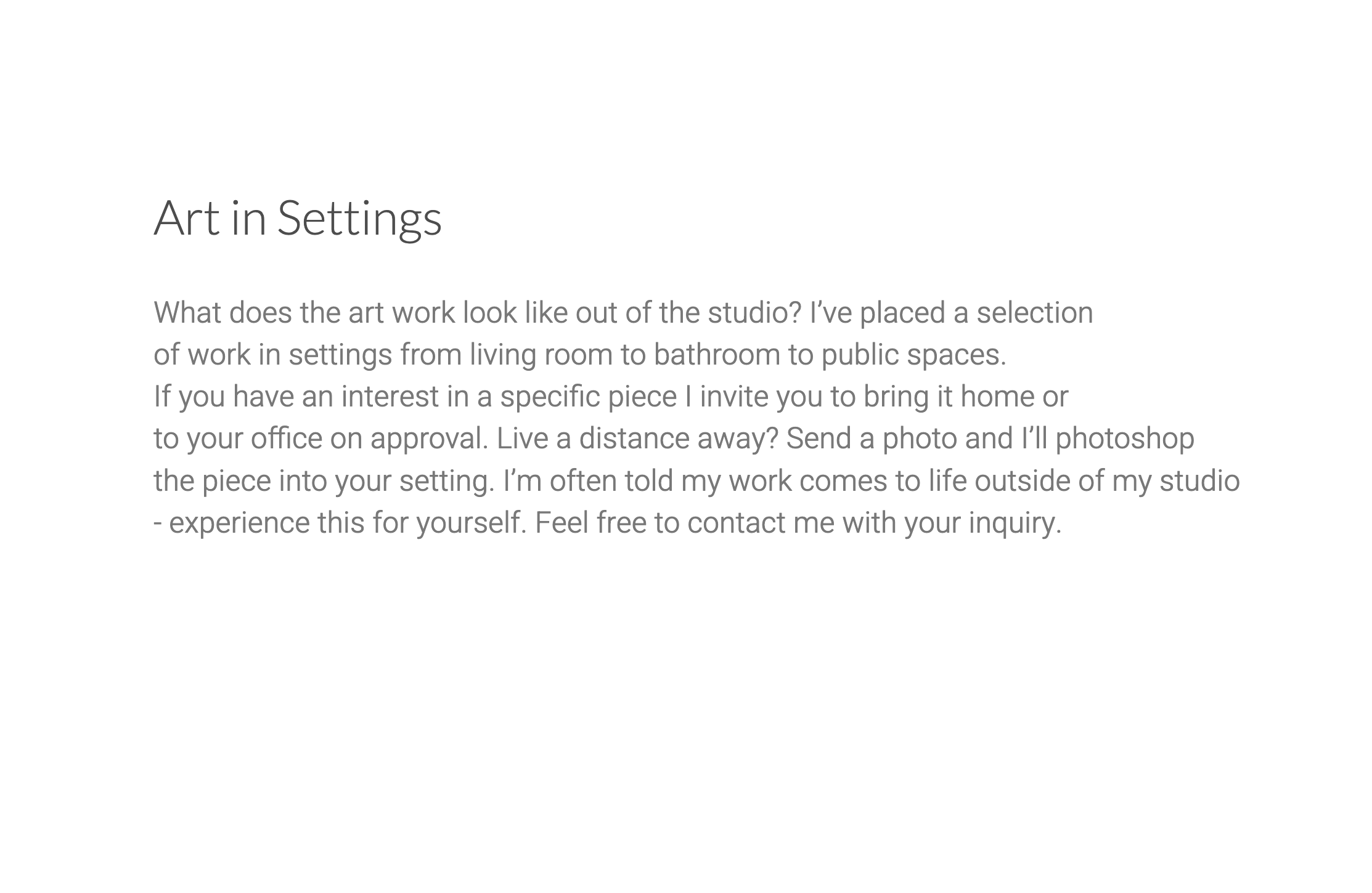 PAMELA KOGEN | Art-in-Settings | 1
